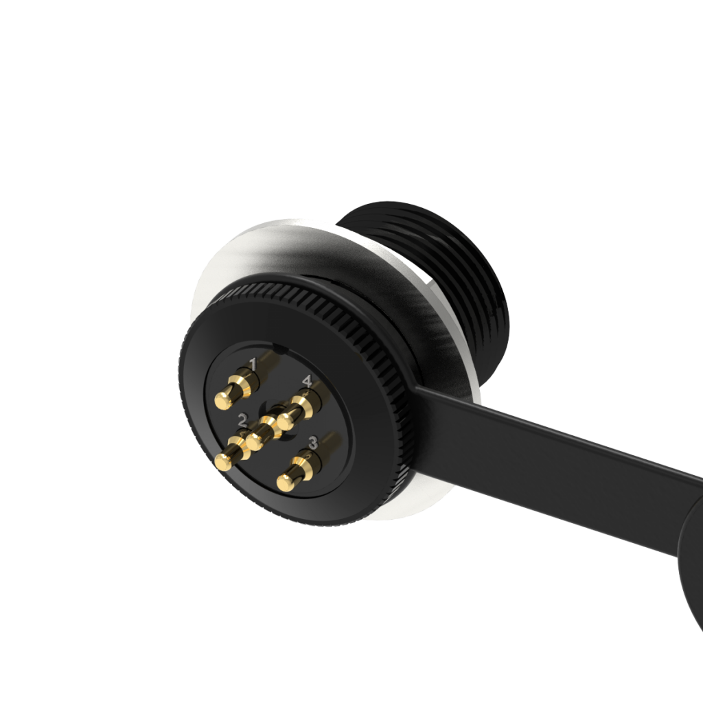 Conector M16 macho para painel redonda IP67 10 amperes PCI - ITC Conectores